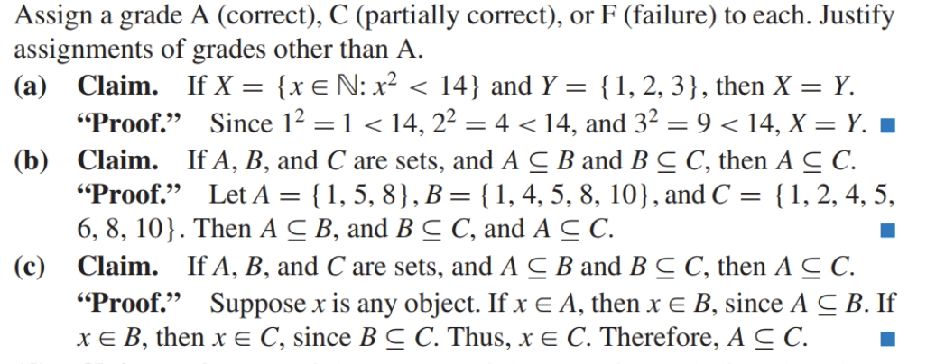 Solved Assign a grade A (correct), C (partially correct), or | Chegg.com