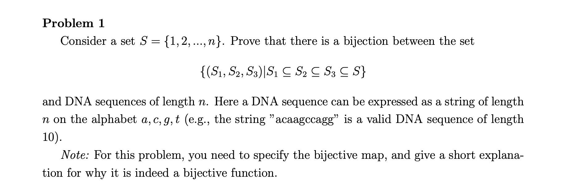 Solved Consider a set S={1,2,…,n}. Prove that there is a | Chegg.com