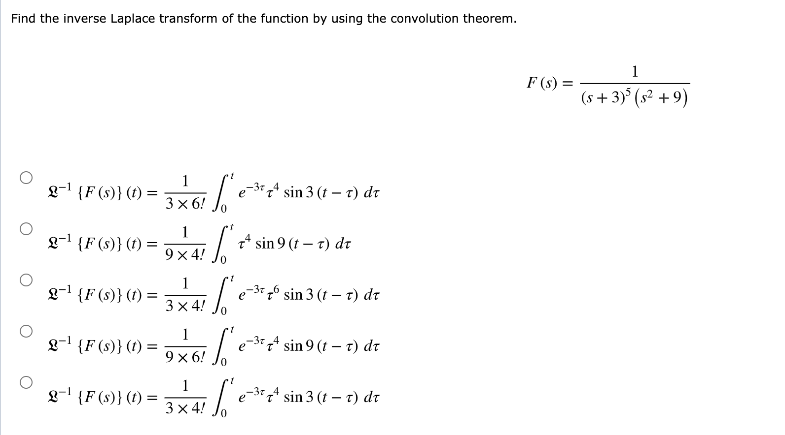 Solved Find the inverse Laplace transform of the function by | Chegg.com