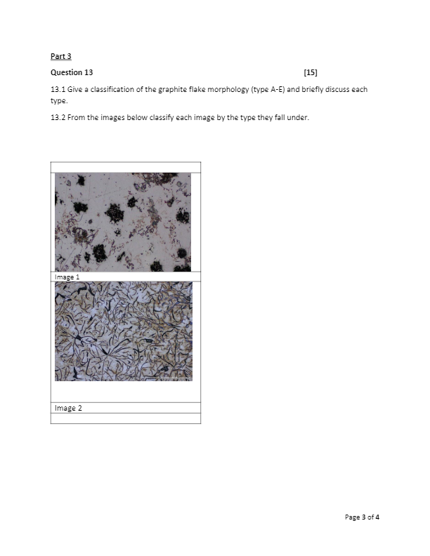 Solved [15] Part 3 Question 13 13.1 Give a classification of | Chegg.com