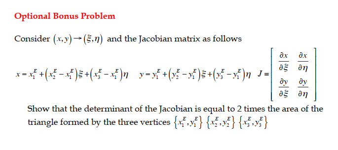 Solved Consider (x,y)→(ξ,η) and the Jacobian matrix as | Chegg.com