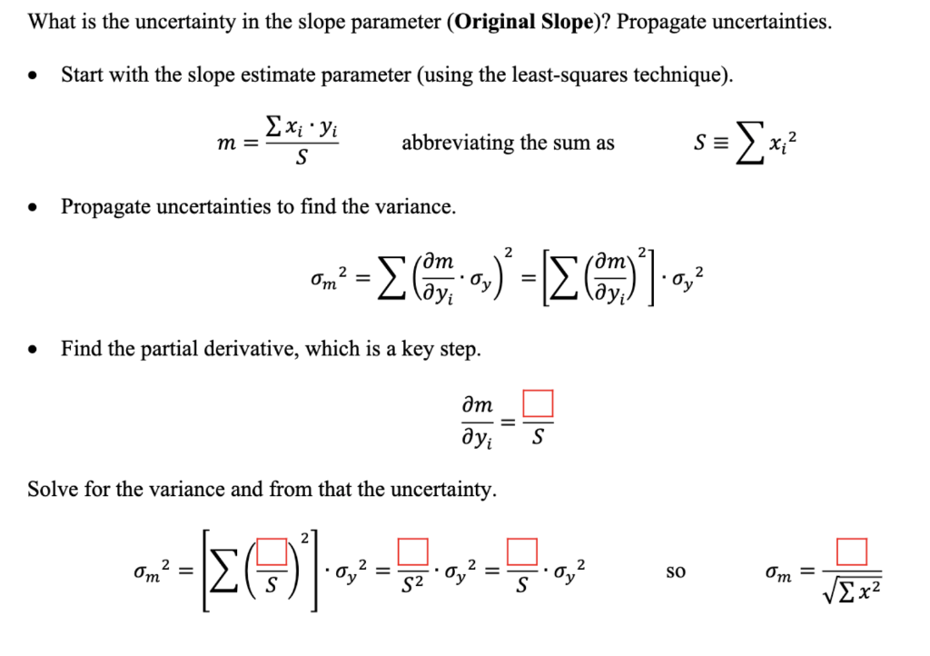 Solved What is the uncertainty in the slope parameter | Chegg.com