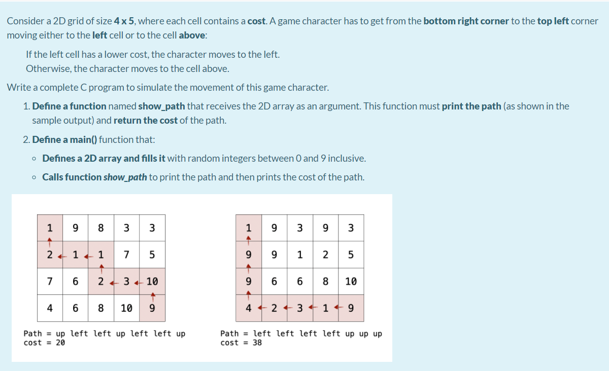 Solved Consider a 2D grid of size 4x 5, where each cell | Chegg.com