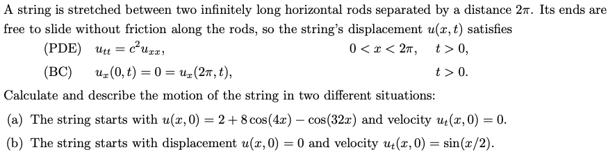 Solved == = A string is stretched between two infinitely | Chegg.com