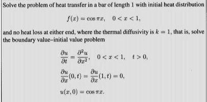 Solved Solve the problem of heat transfer in a bar of length | Chegg.com