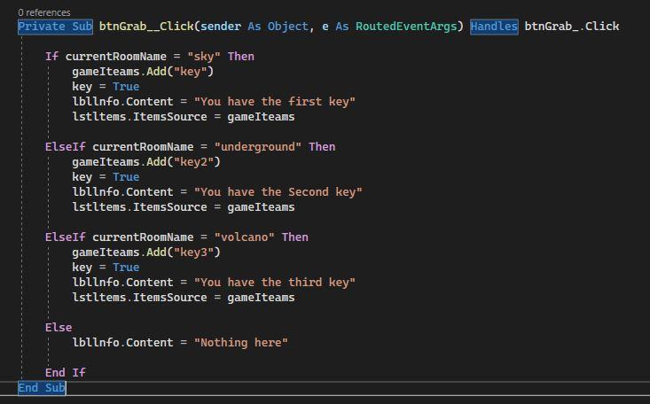 Solved When grabbing more than one key in VB having a issue | Chegg.com