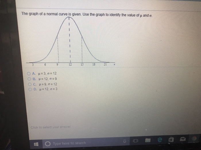 Solved The graph of a normal curve is given. Use the graph | Chegg.com