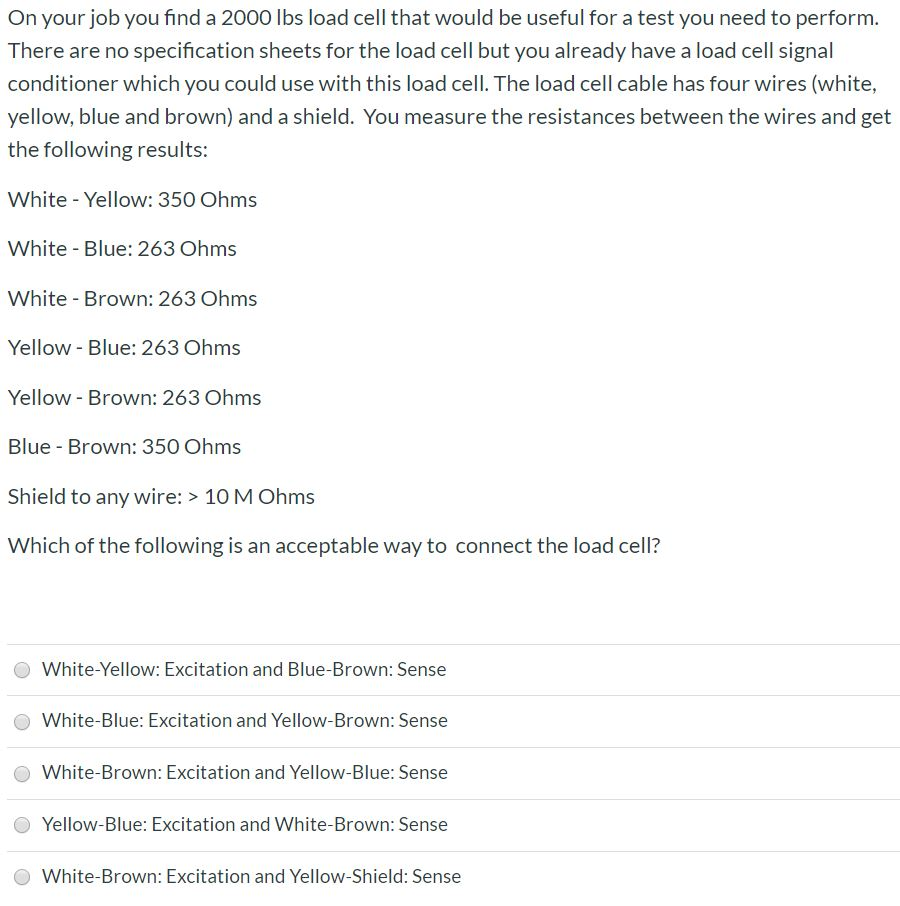 Solved On your job you find a 2000 lbs load cell that would | Chegg.com