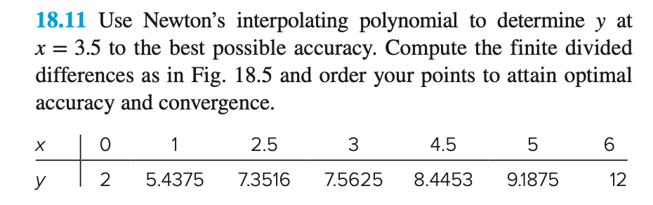 Solved 18.11 Use Newton's interpolating polynomial to | Chegg.com