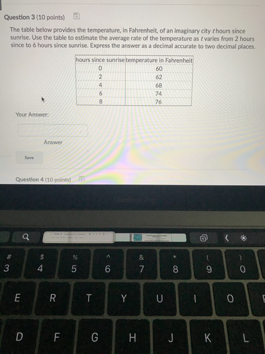 Solved Question 3 (10 points) The table below provides the | Chegg.com