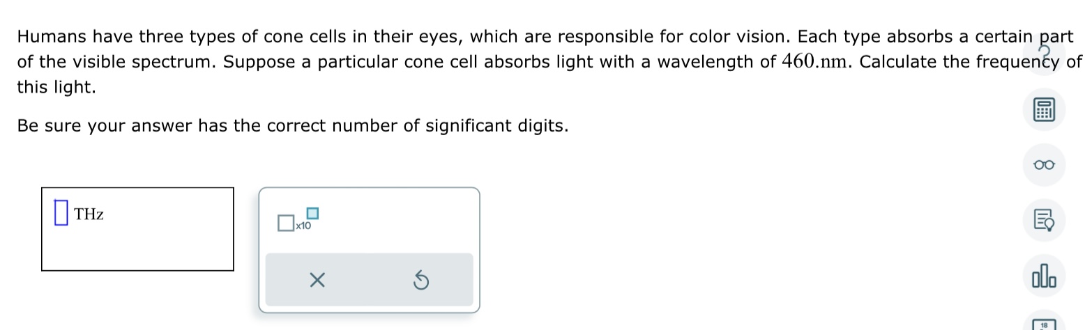 Solved Humans have three types of cone cells in their eyes, | Chegg.com