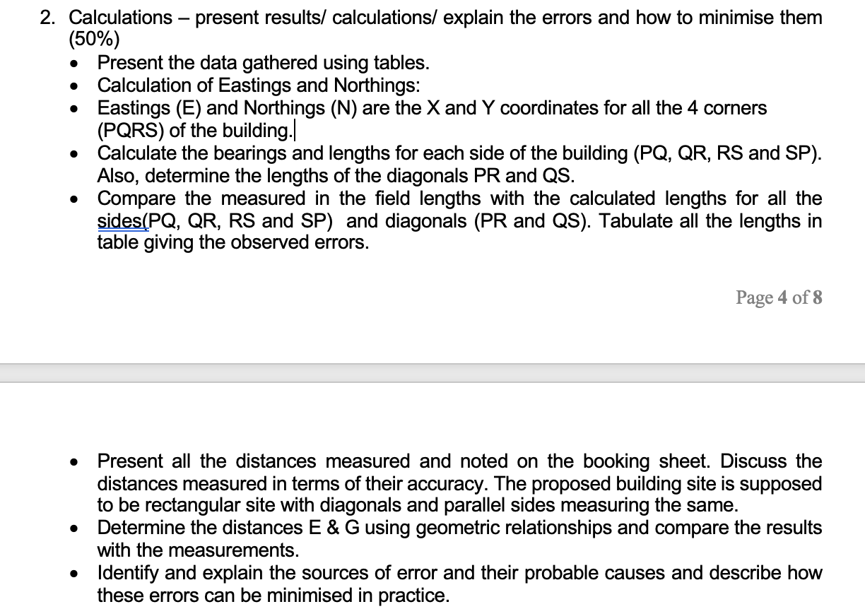 2. Calculations - present results/ calculations/ | Chegg.com