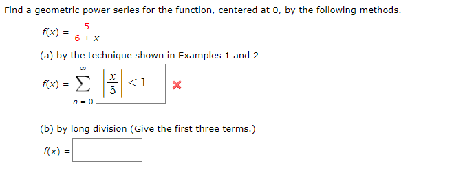Solved Find a geometric power series for the function, | Chegg.com