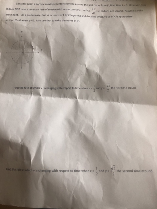 Solved Consider again a particle moving counterclockwise | Chegg.com