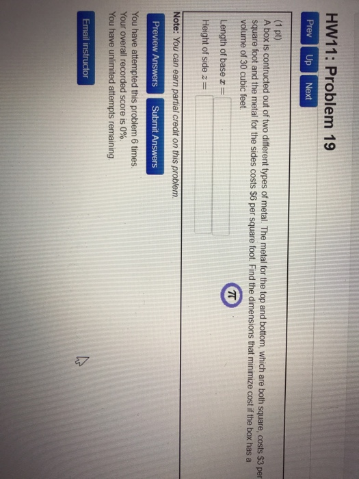 Solved HW11: Problem 19 Prev Up Next (1 pt) A box is | Chegg.com