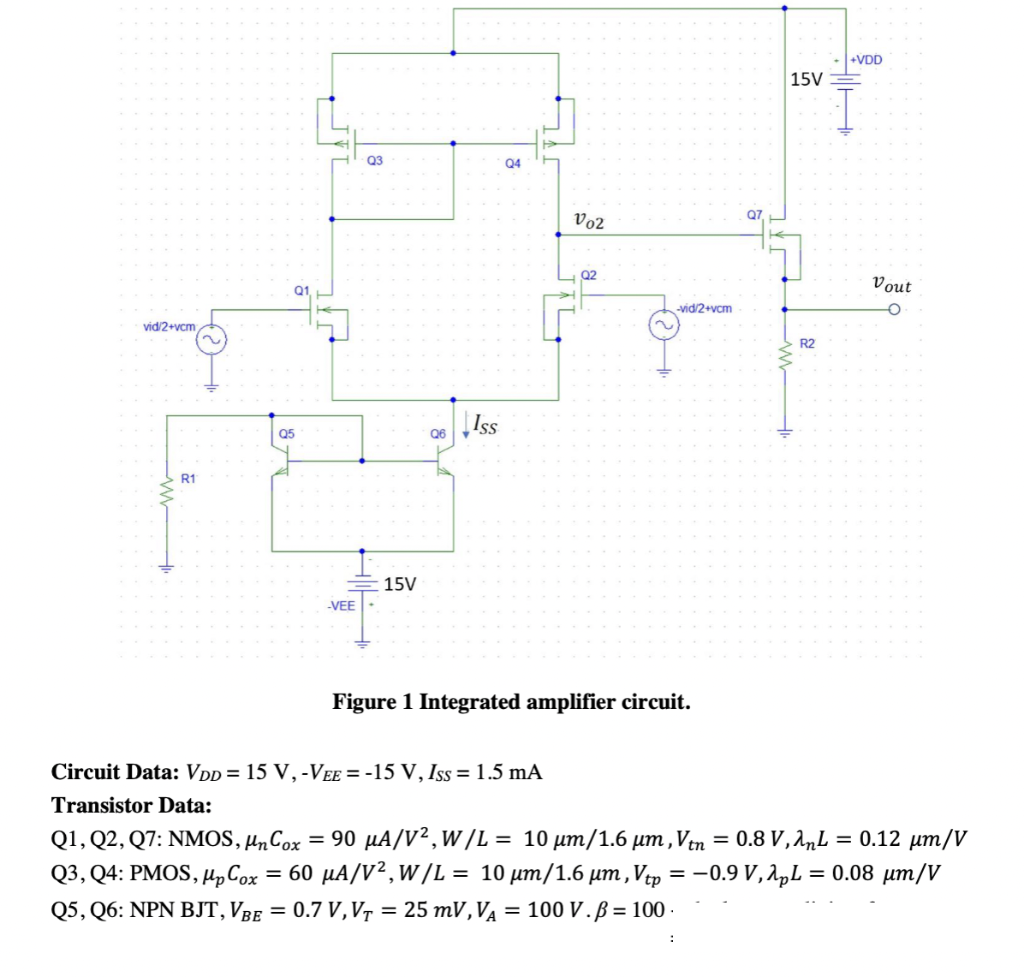 Solved Calculate the differential mode small signal voltage | Chegg.com
