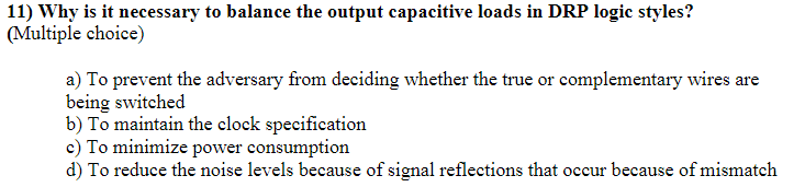 Solved 11) Why is it necessary to balance the output | Chegg.com