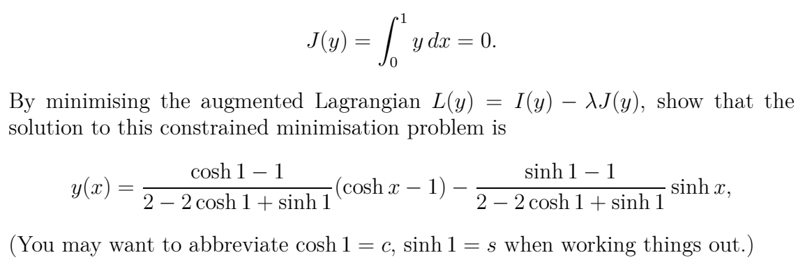 Solved Calculus of Variations 1) Show that minimising the | Chegg.com