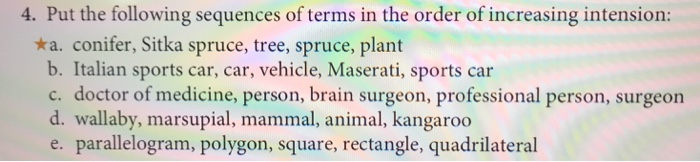Solved 4. Put the following sequences of terms in the order | Chegg.com