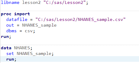 Solved Example 2.1a,b a) Import the NHANES sample csv data | Chegg.com