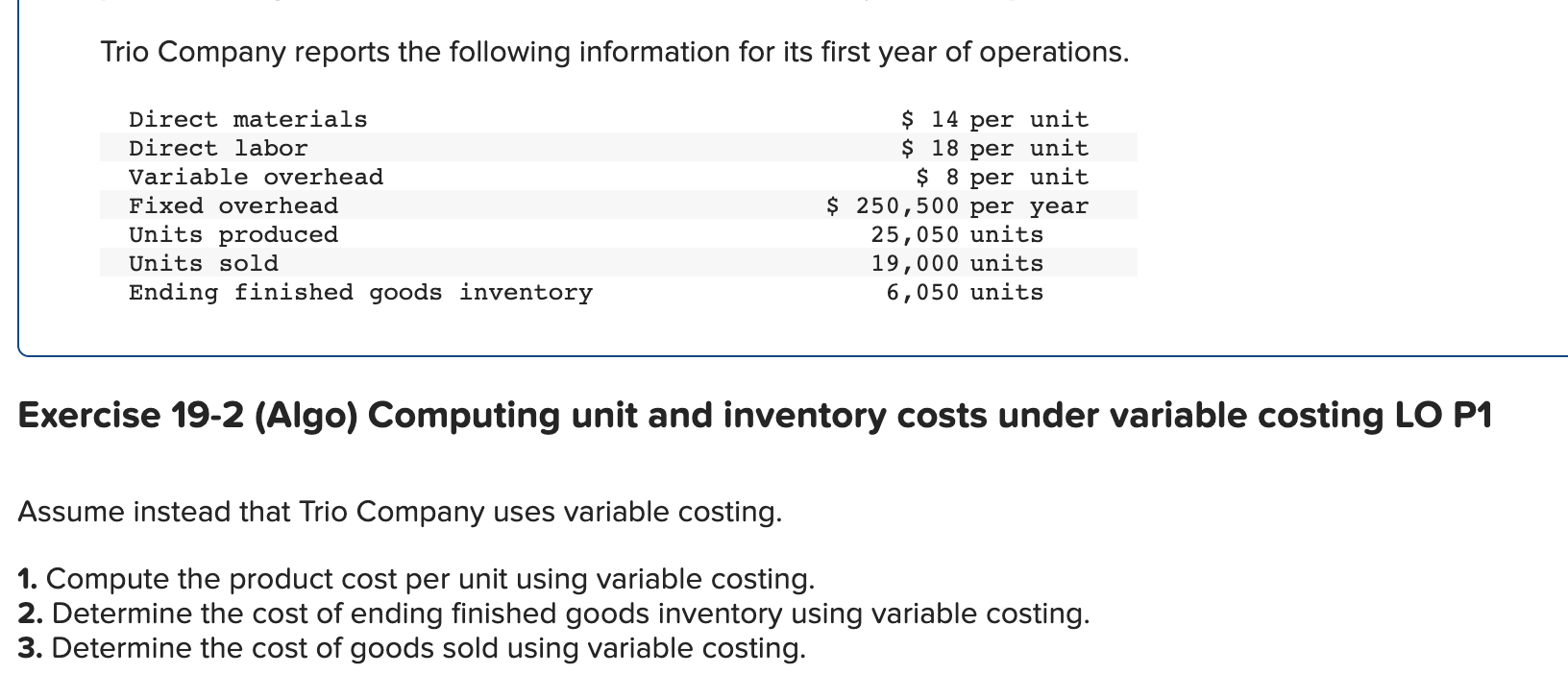 Solved Compute the product cost per unit using variable | Chegg.com