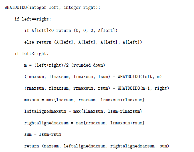 Problem 1 Consider the divide-and-conquer algorithm | Chegg.com