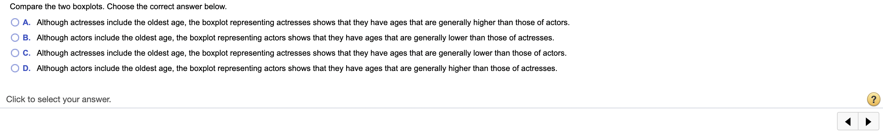 Solved Use the same scale to construct boxplots for the ages | Chegg.com