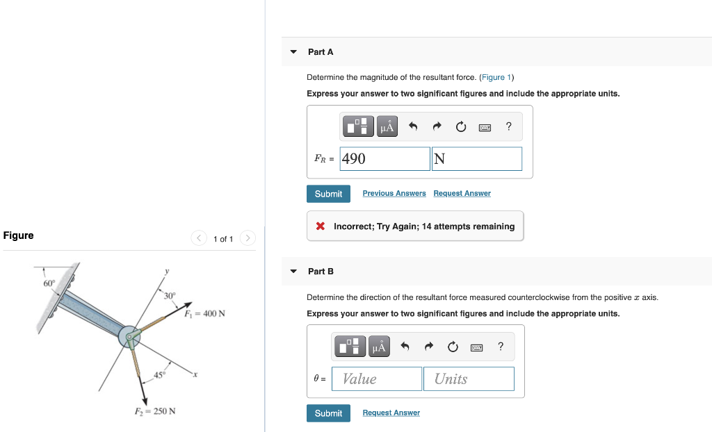 Solved Part A Determine the magnitude of the resultant | Chegg.com