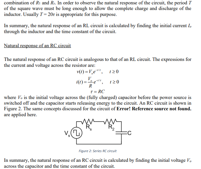 Solved Natural response of an RL circuit In an RL circuit, | Chegg.com