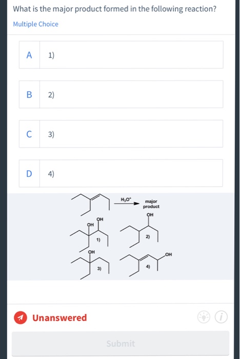 Solved What is the major product formed in the following | Chegg.com