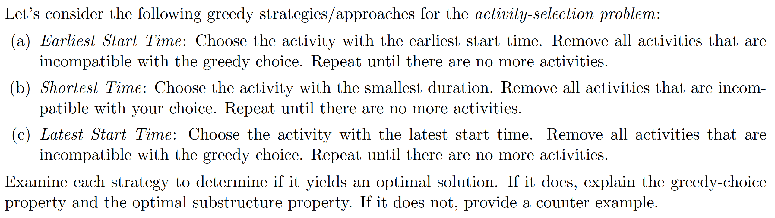 Solved Let's consider the following greedy | Chegg.com