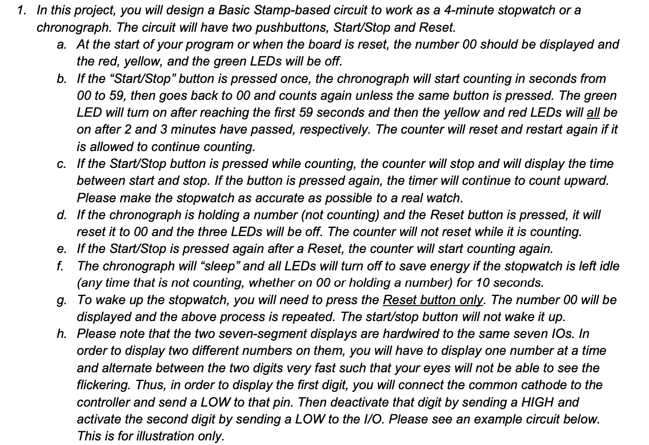 In this project, you will design a Basic Stamp-based | Chegg.com