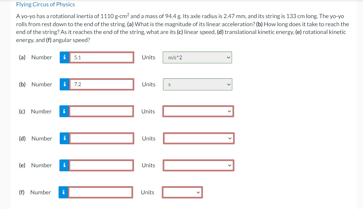 Solved Flying Circus of Physics A yo-yo has a rotational | Chegg.com