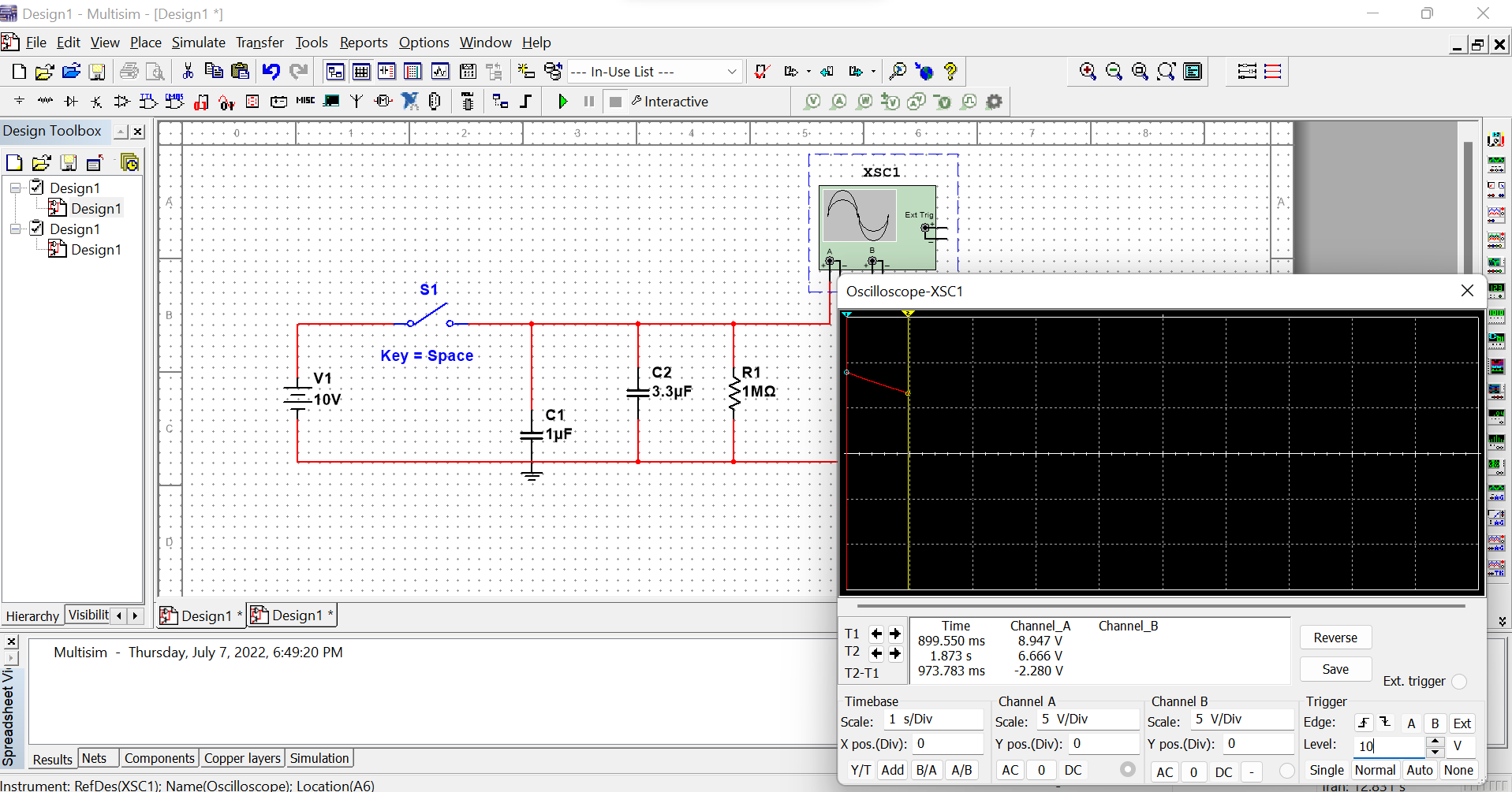 Solved Design1 - Multisim - [Design1 *] File Edit View Place | Chegg.com
