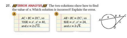 Solved 27. III ERROR ANALYSIS / II The two solutions show | Chegg.com