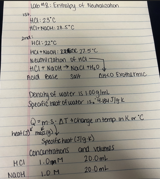 Solved Experiment 8: Enthalpy of Neutralization of \\( | Chegg.com