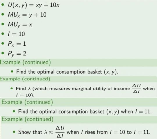 Solved - U(x,y)=xy+10x - MUx=y+10 - MUy=x - I=10 - Px=1 - | Chegg.com