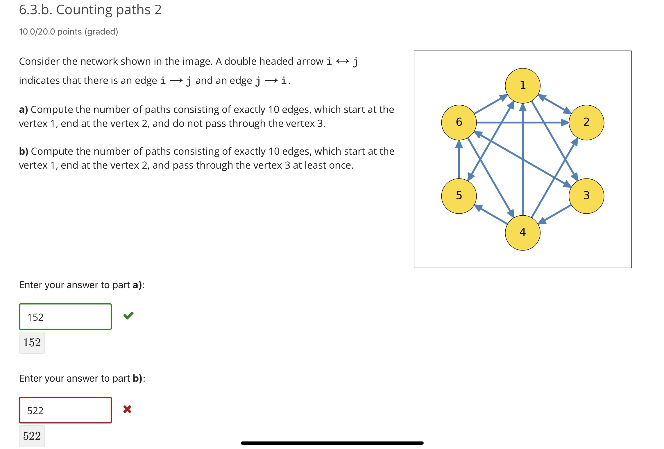 Solved Part b is NOT 522. Please find the correct answer for | Chegg.com