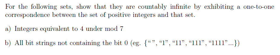 Solved For the following sets, show that they are countably | Chegg.com