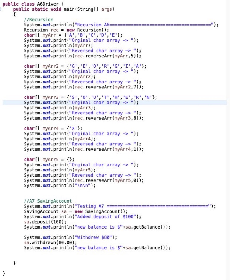 Solved 1. Complete the reverse Arr method of the Recursion | Chegg.com