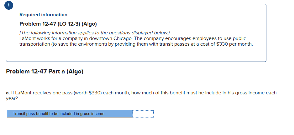 Solved !Required informationProblem 12-47 (LO | Chegg.com