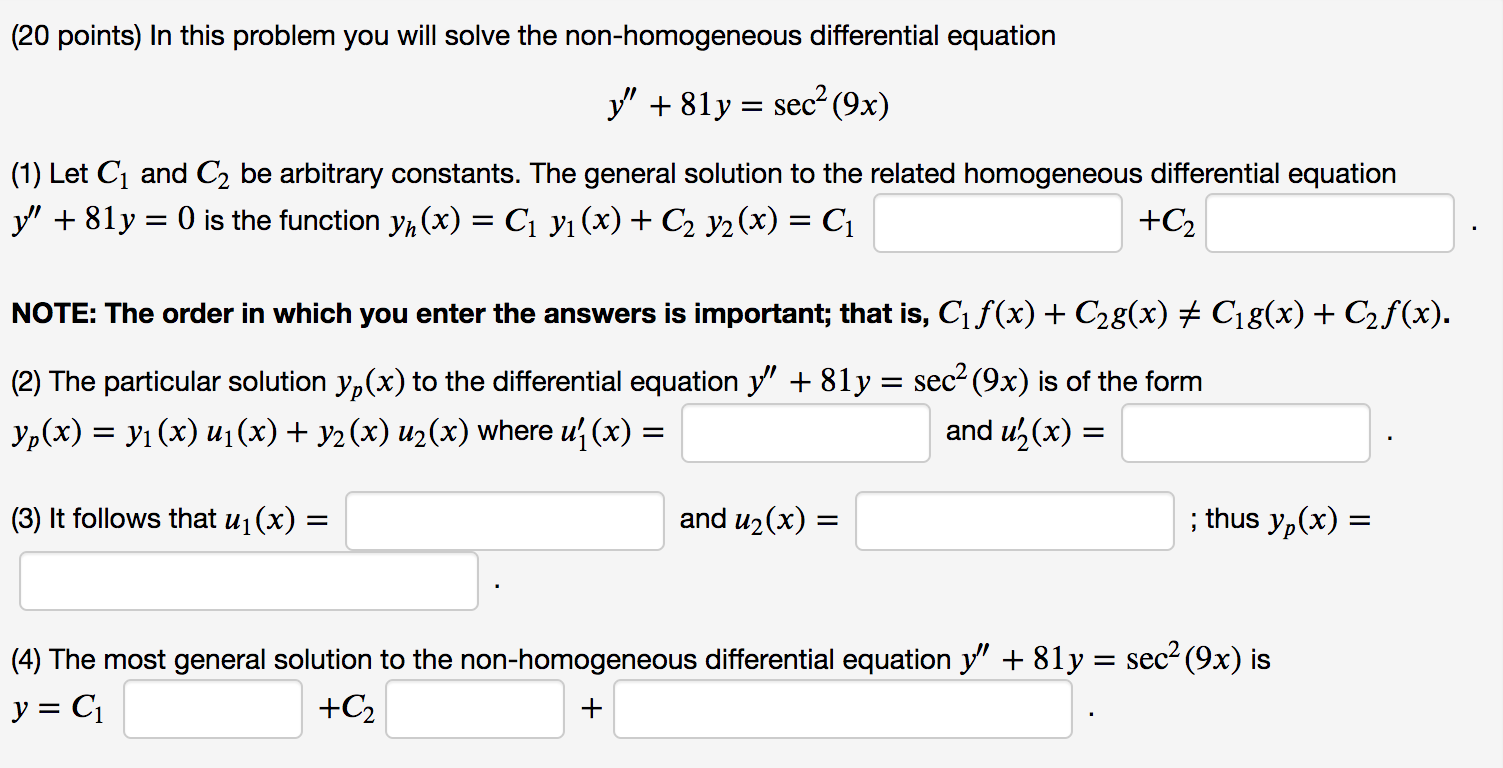 Solved (20 points) In this problem you will solve the | Chegg.com