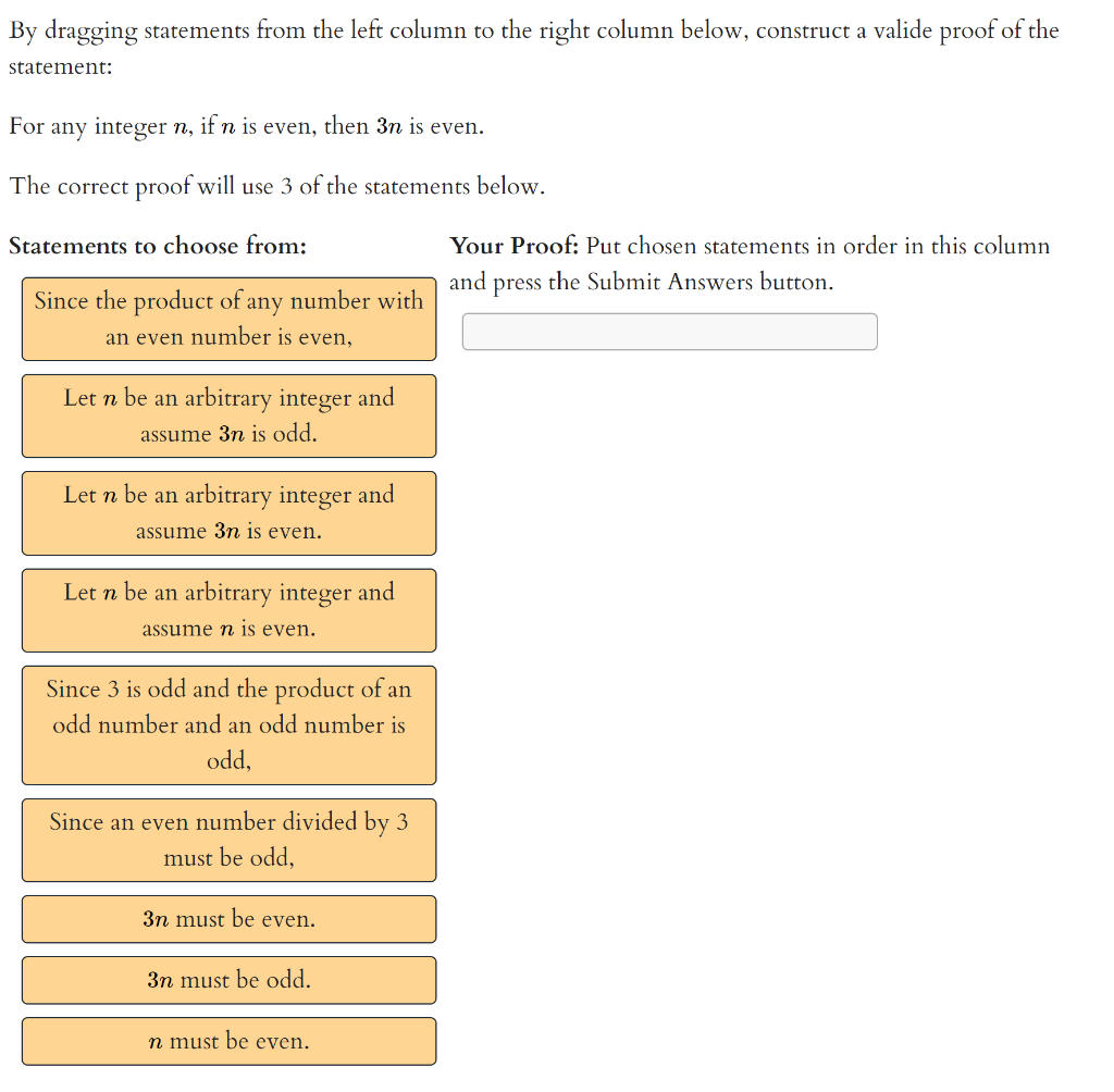 Solved By dragging statements from the left column to the | Chegg.com