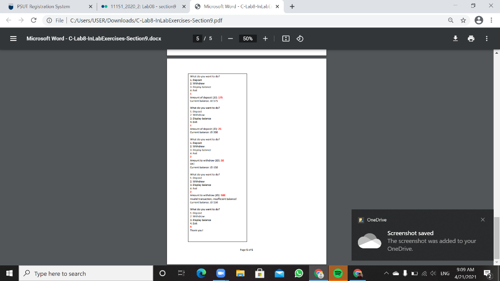 Solved + 그 PSUT Registration System . 11151_2020_2: Labob - | Chegg.com