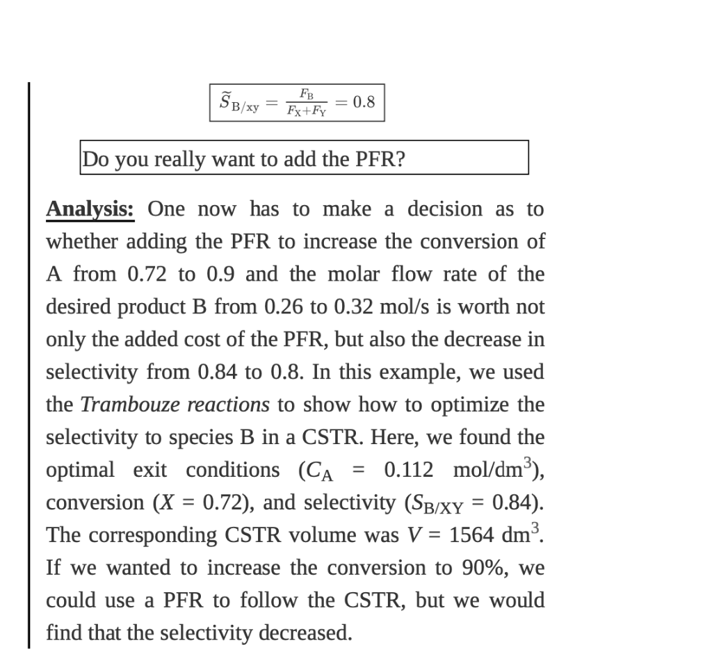 Solved SB/XY and conversion, X, if the reaction had been | Chegg.com
