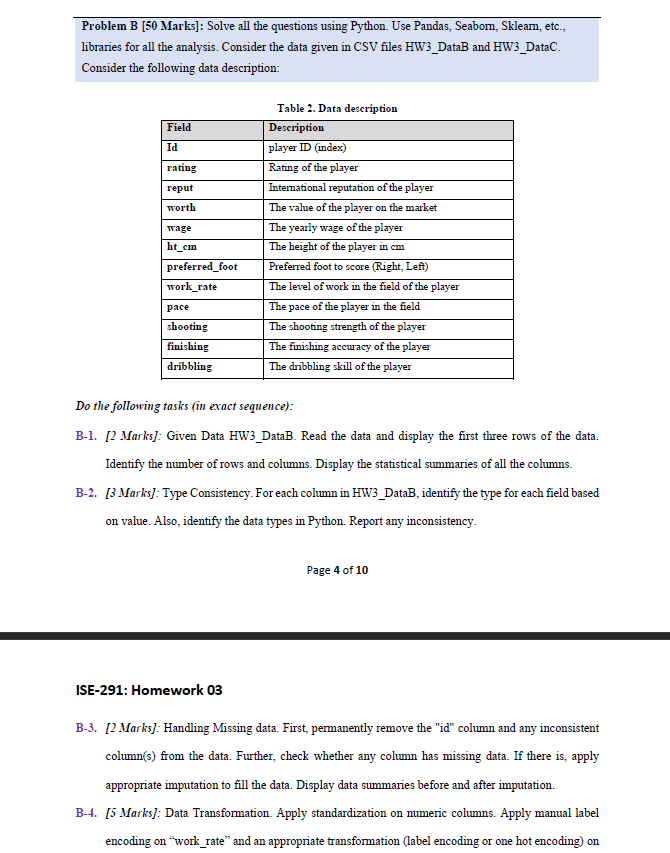 Solved Problem B [50 Marks]: Solve all the questions using | Chegg.com