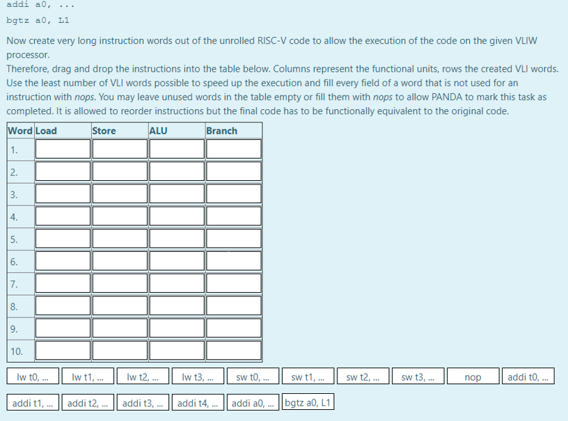 Solved VLIW Processors The code has to be compiled for a | Chegg.com