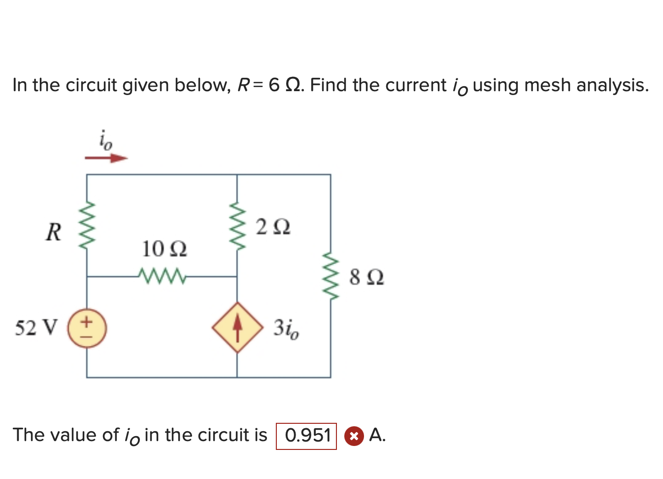 In the circuit given below, R=6Ω. ﻿Find the current | Chegg.com