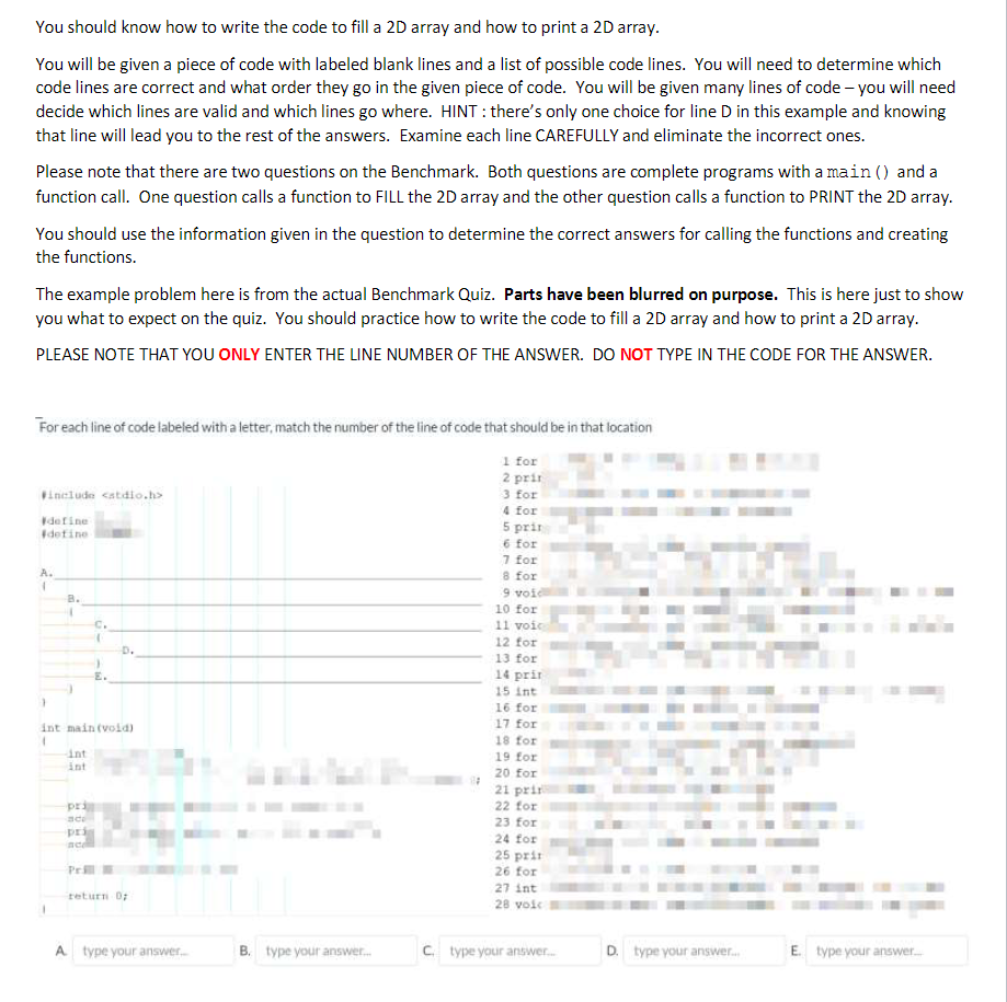 You should know how to write the code to fill a 2D | Chegg.com