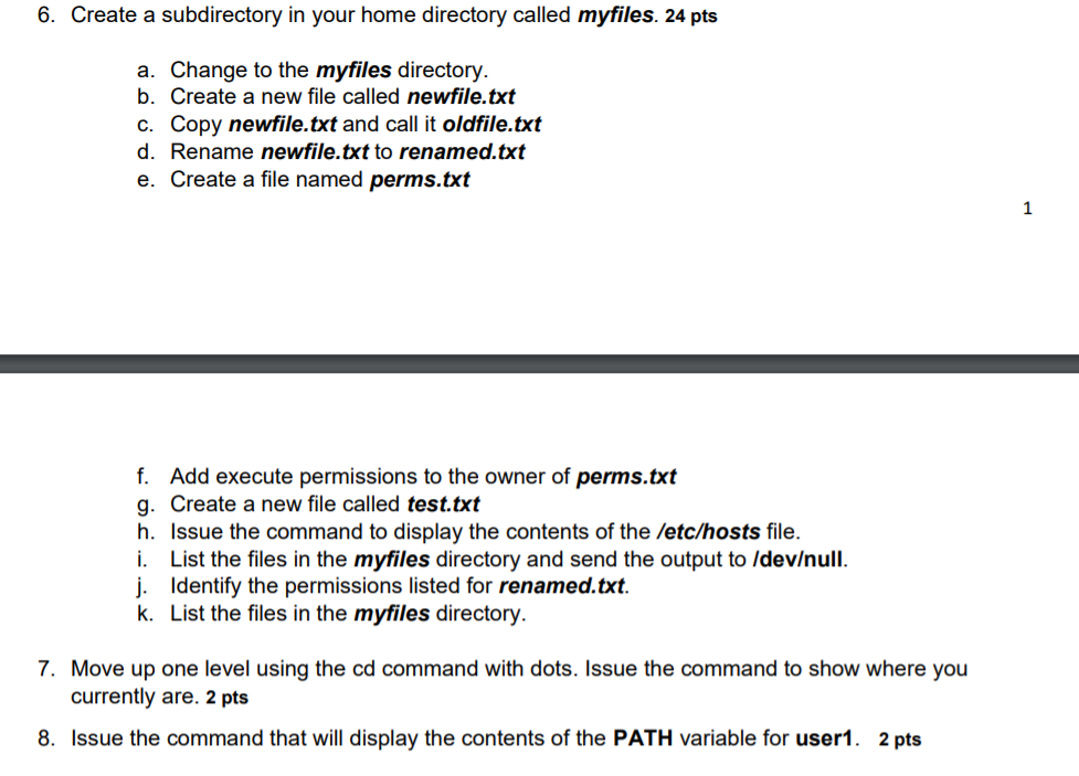 Solved 6. Create a subdirectory in your home directory | Chegg.com